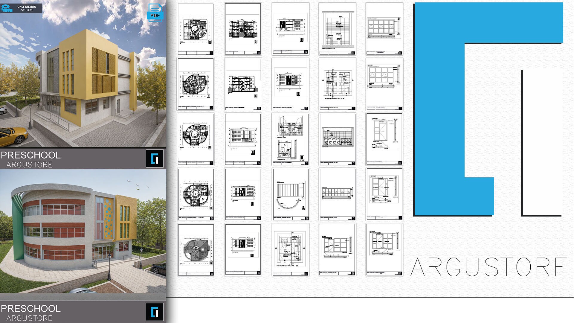 Pre School 456 Square Meters,high Capacitypdf Blueprint,architectural ...