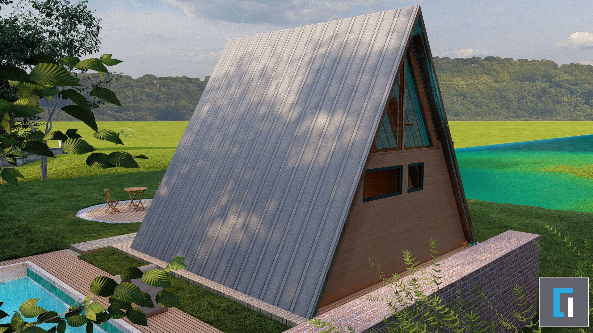 A-frame Cabin DIY Plans: 20x20 Modern Architectural Blueprint (PDF ...