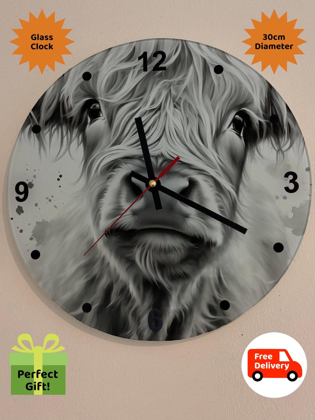 Highland Cow Clock - Etsy