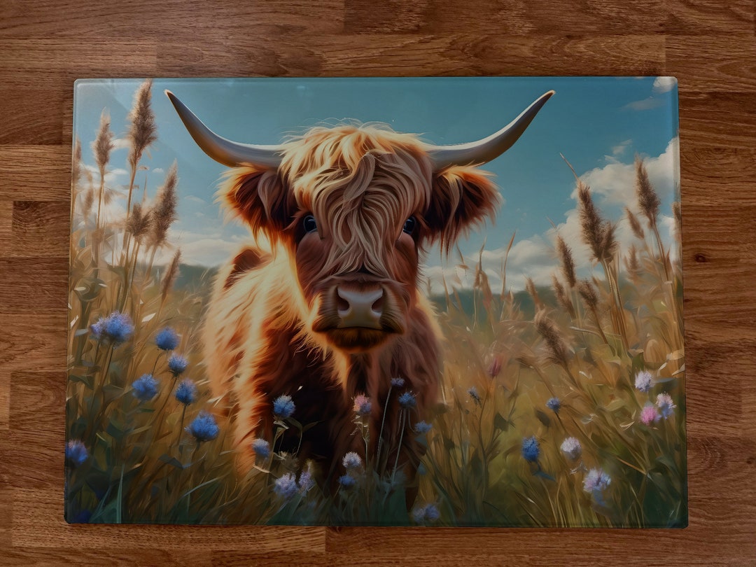 Highland Cow Glass Worktop Saver - Etsy