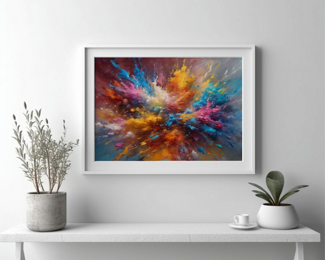 Paint Splash Wall Art With Instant Download - Etsy