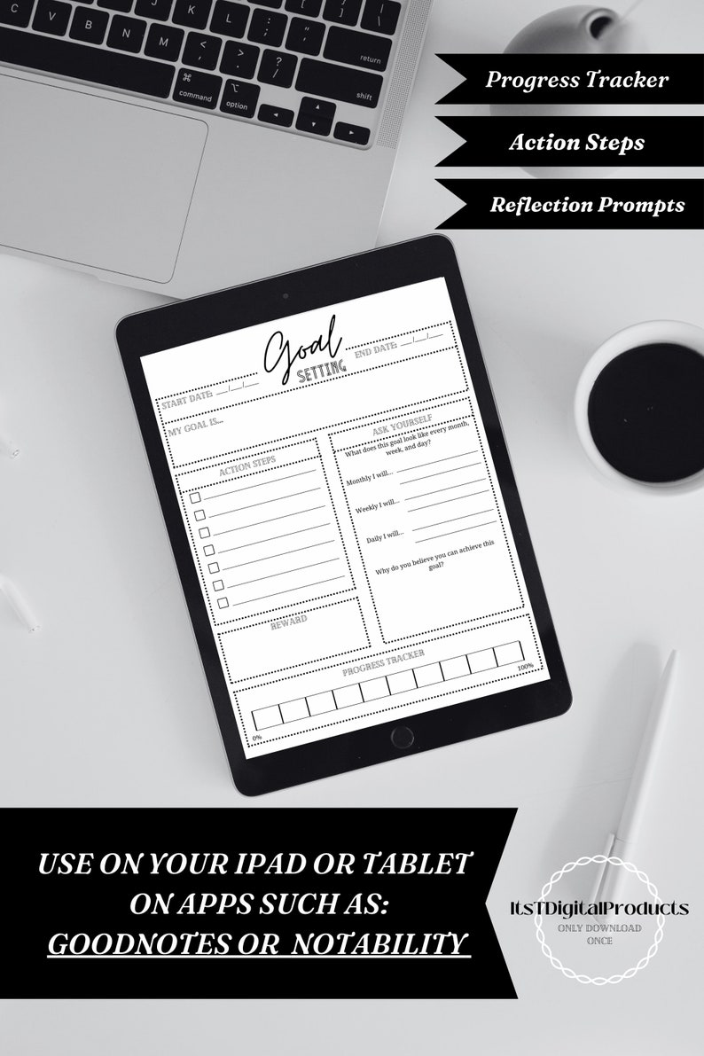 Printable Goal Setting Template | Detailed Goal Planner | Progress ...