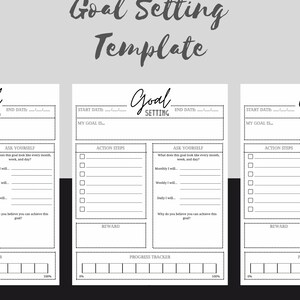 Printable Goal Setting Template | Detailed Goal Planner | Progress ...
