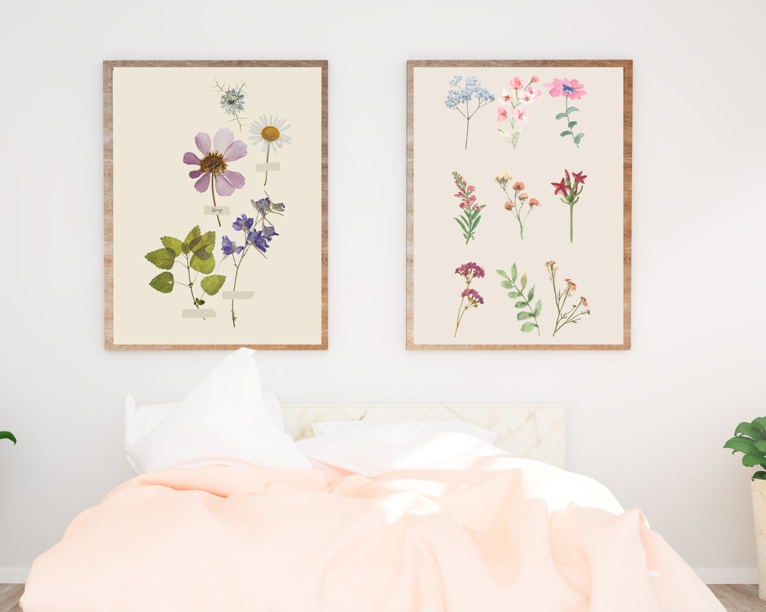 Watercolor Flowers Wall Art ,floral Watercolor Print Set of 2 ...