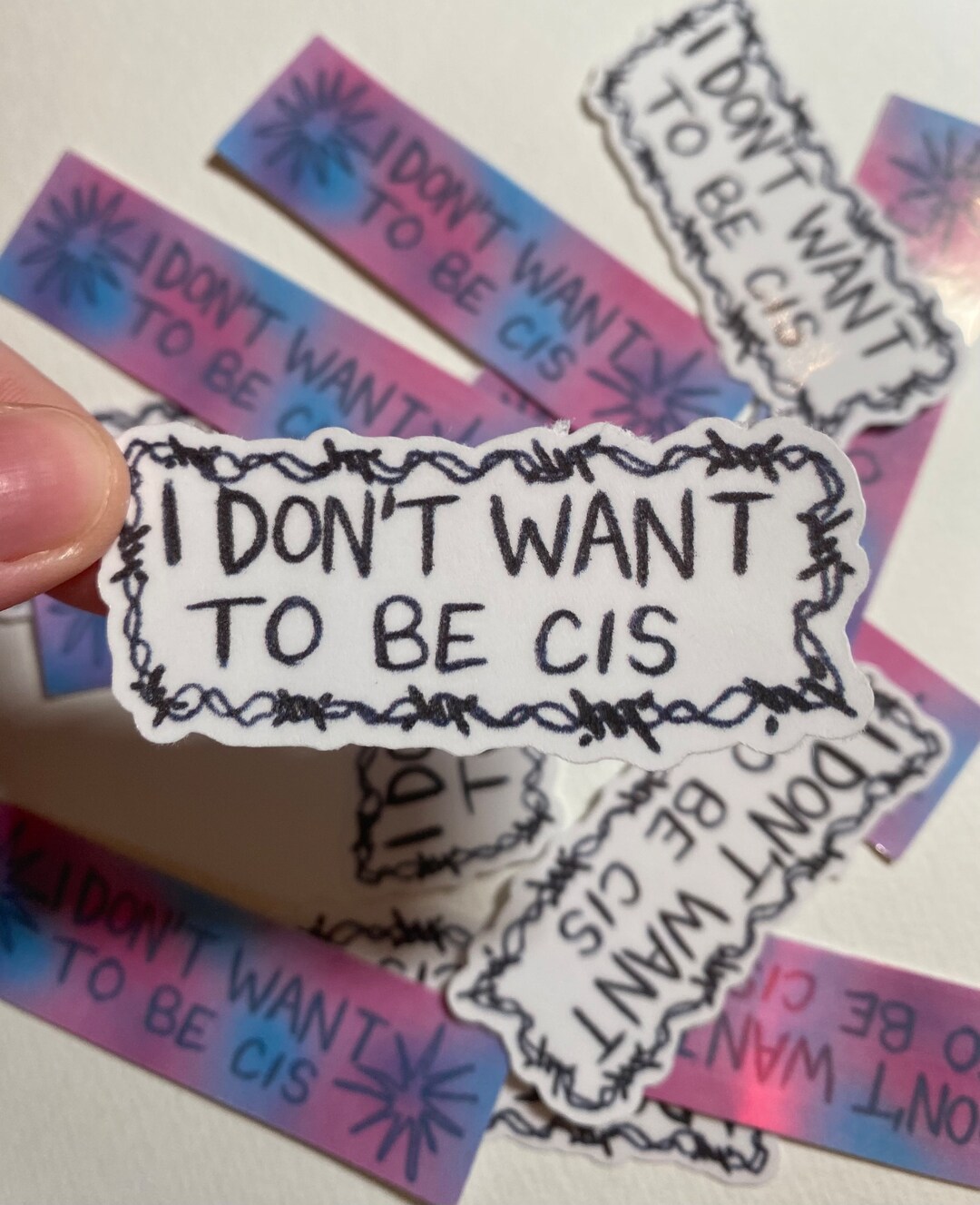 Dont Want to Be Cis Sticker Trans Art Transgender Sticker Black & White ...