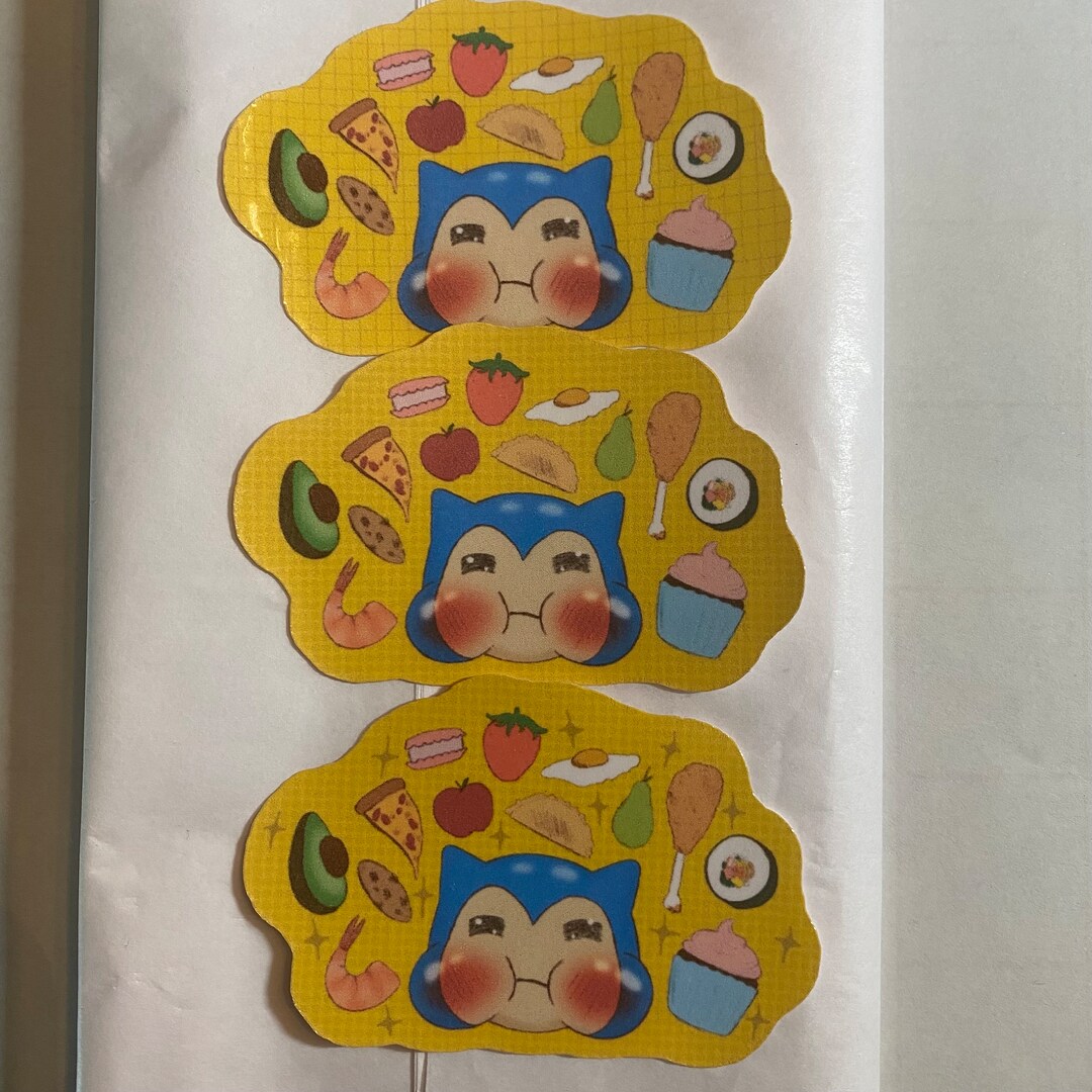 Hungry Snorlax Pokemon Art Pokemon Sticker Food Art Snorlax Eating ...