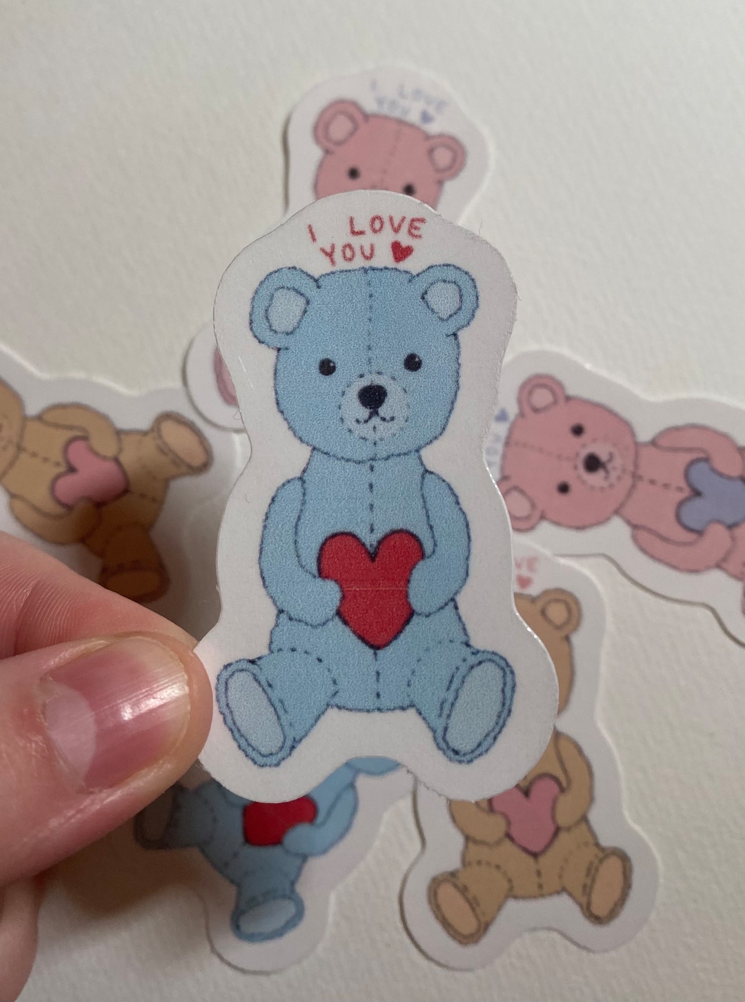 Teddy Bear I Love You Bear Cute Sticker Handmade Sticker - Etsy