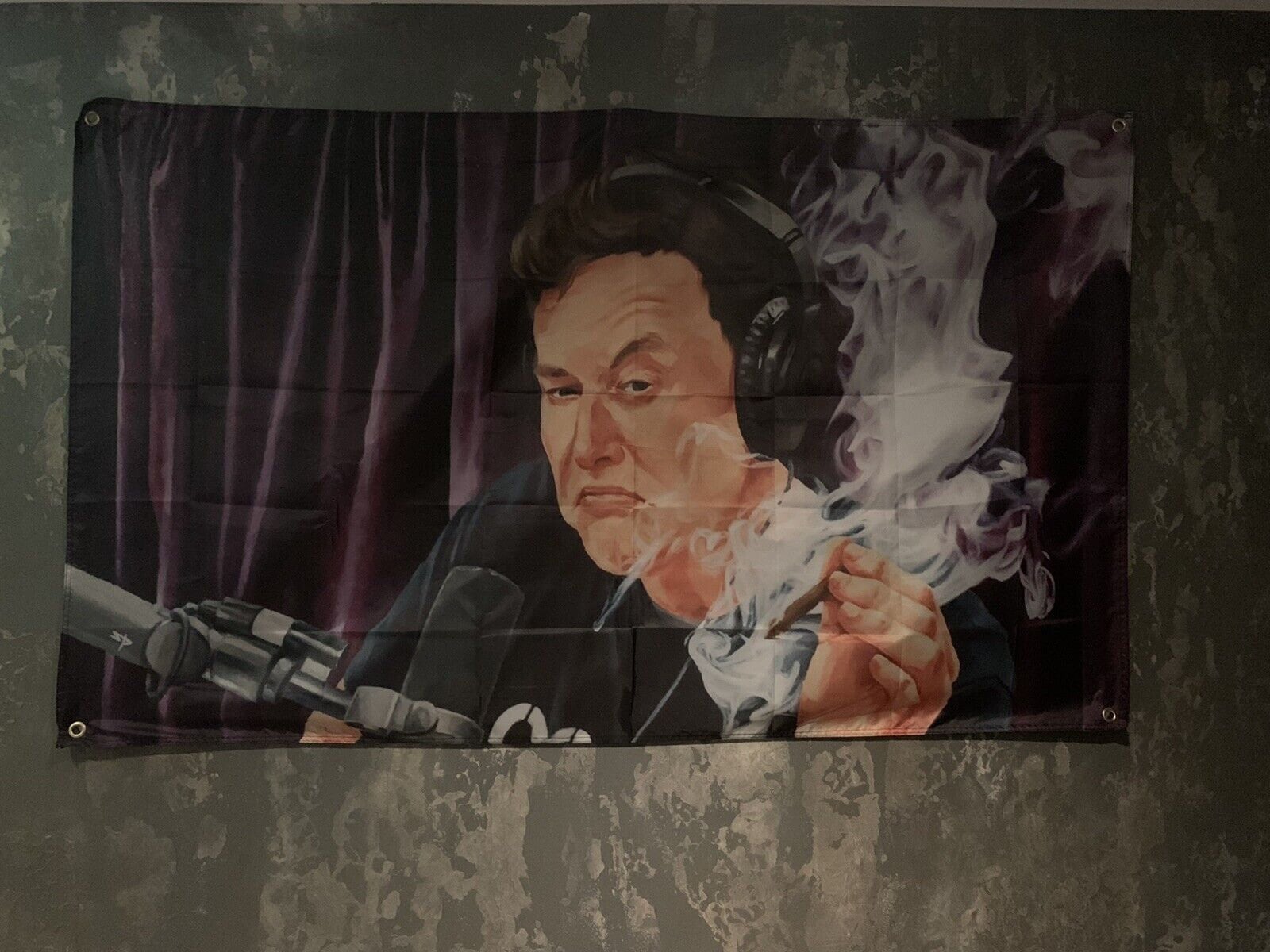 Flag Elon Musk Smoking Flag3x5 Banners in Musk We Trust Tee Elon Musk ...