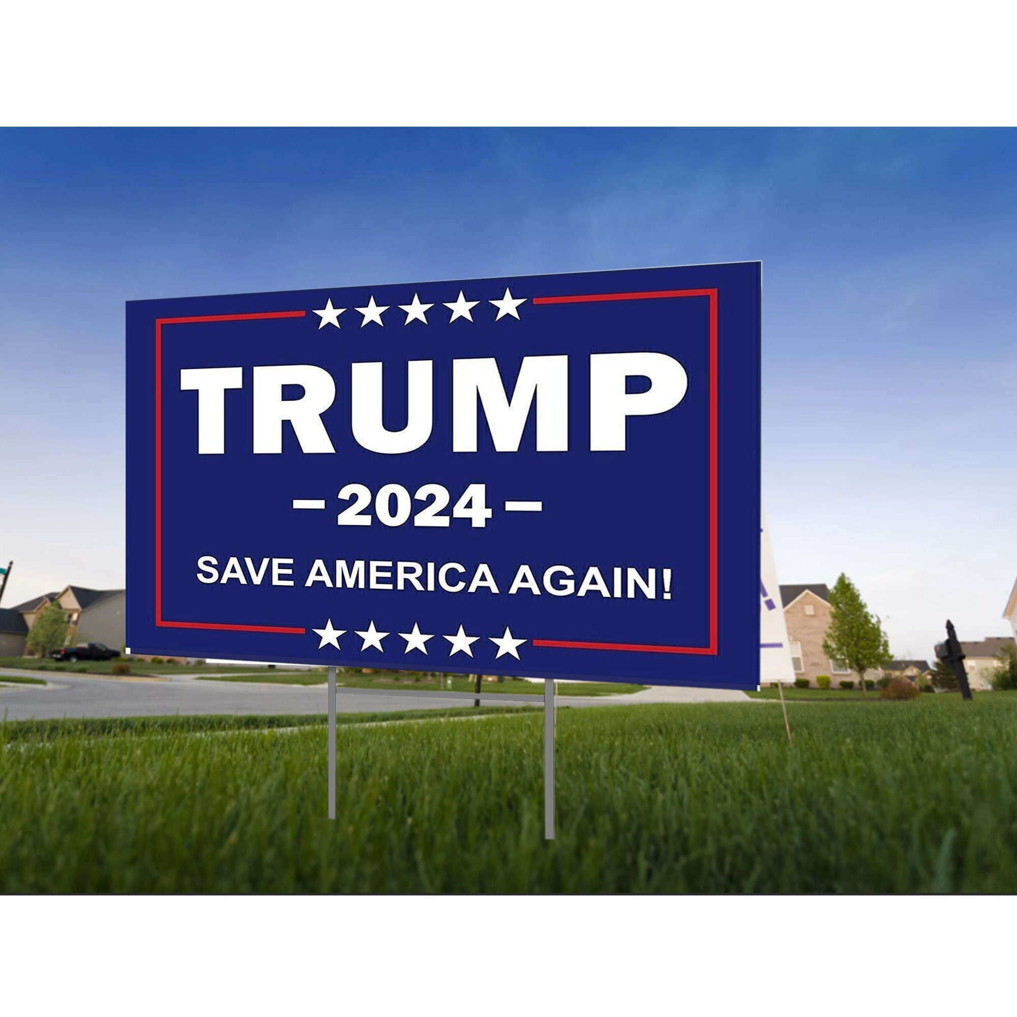 Trump Sign 2024 Save America Again Yard Sign *LARGE Banners Lets Go ...