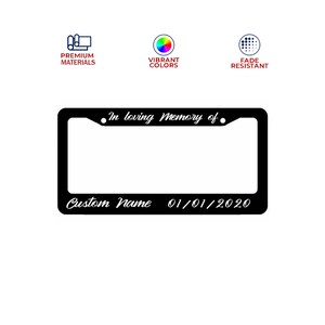 Custom in Loving Memory Frame License Plate Frame License Frame FOR Car ...