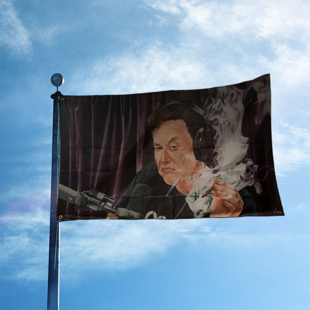 Flag Elon Musk Smoking Flag3x5 Banners in Musk We Trust Tee Elon Musk ...