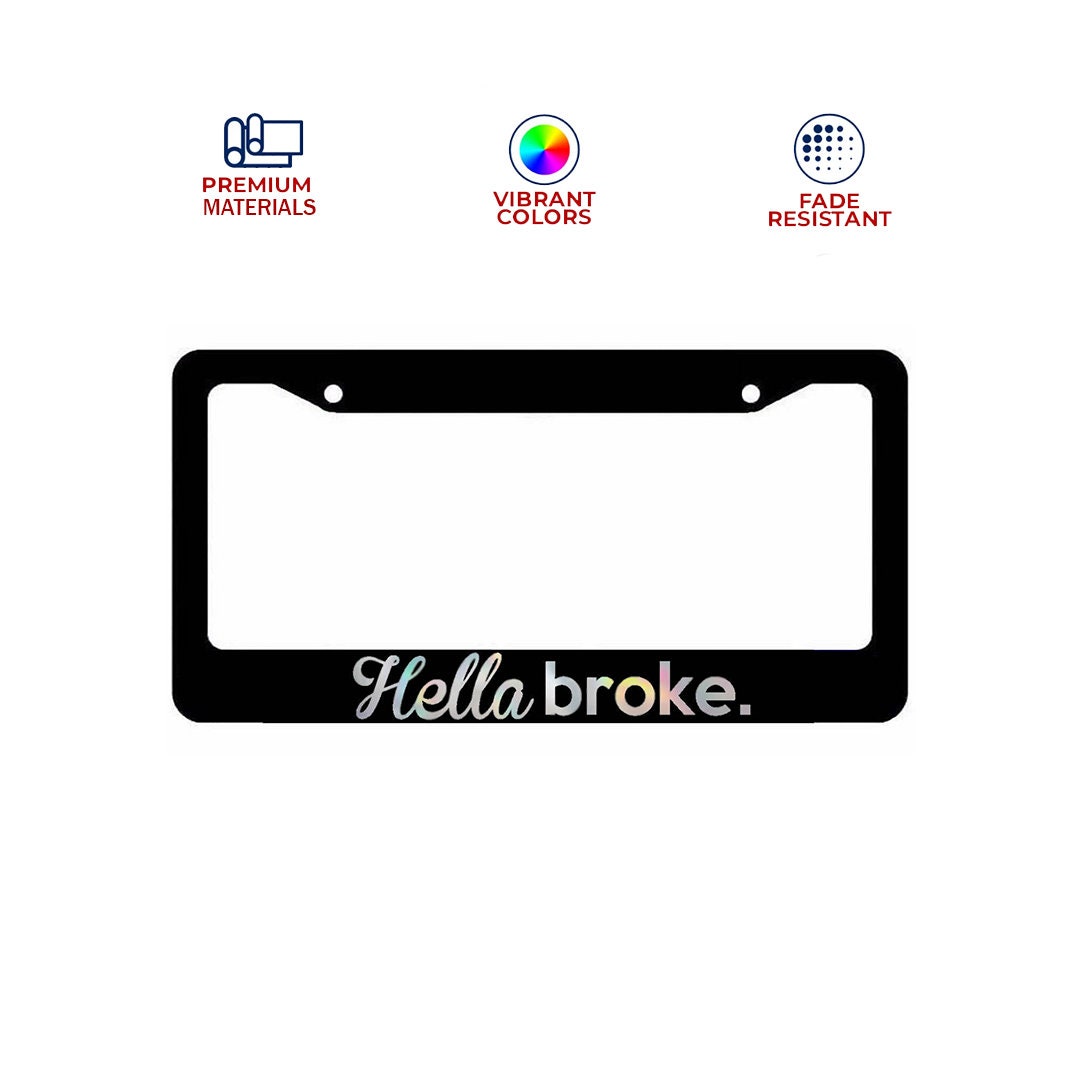 Hella Broke Chrome Frame License Plate Frame Jdm License Frame FOR Car ...