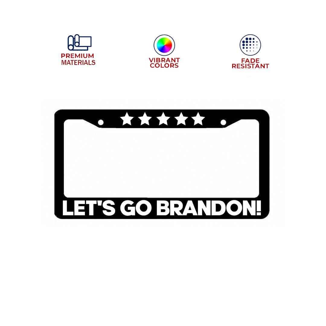 Lets Go Brandon Frame License Plate Frame Stars FOR Car, Truck, SUV ...