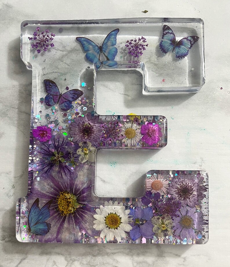 Floral Resin Letter - Etsy