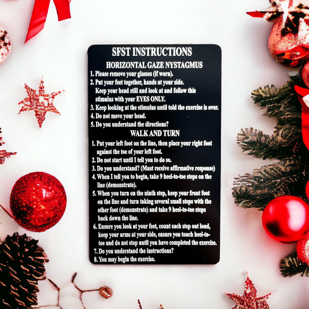 Metal SFST Card for Law Enforcement - Etsy