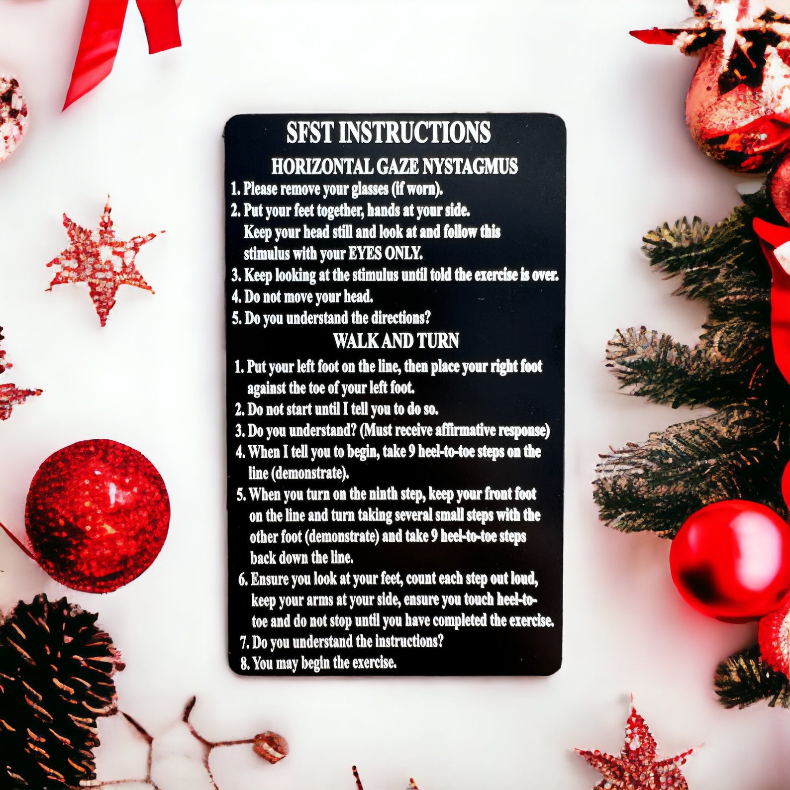 Metal SFST Card for Law Enforcement - Etsy