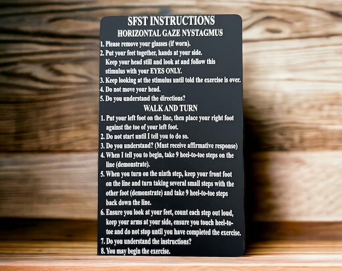 Metal SFST Card for Law Enforcement - Etsy