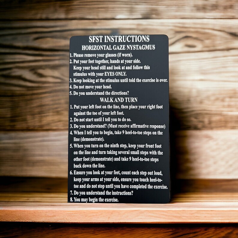 Metal SFST Card for Law Enforcement - Etsy