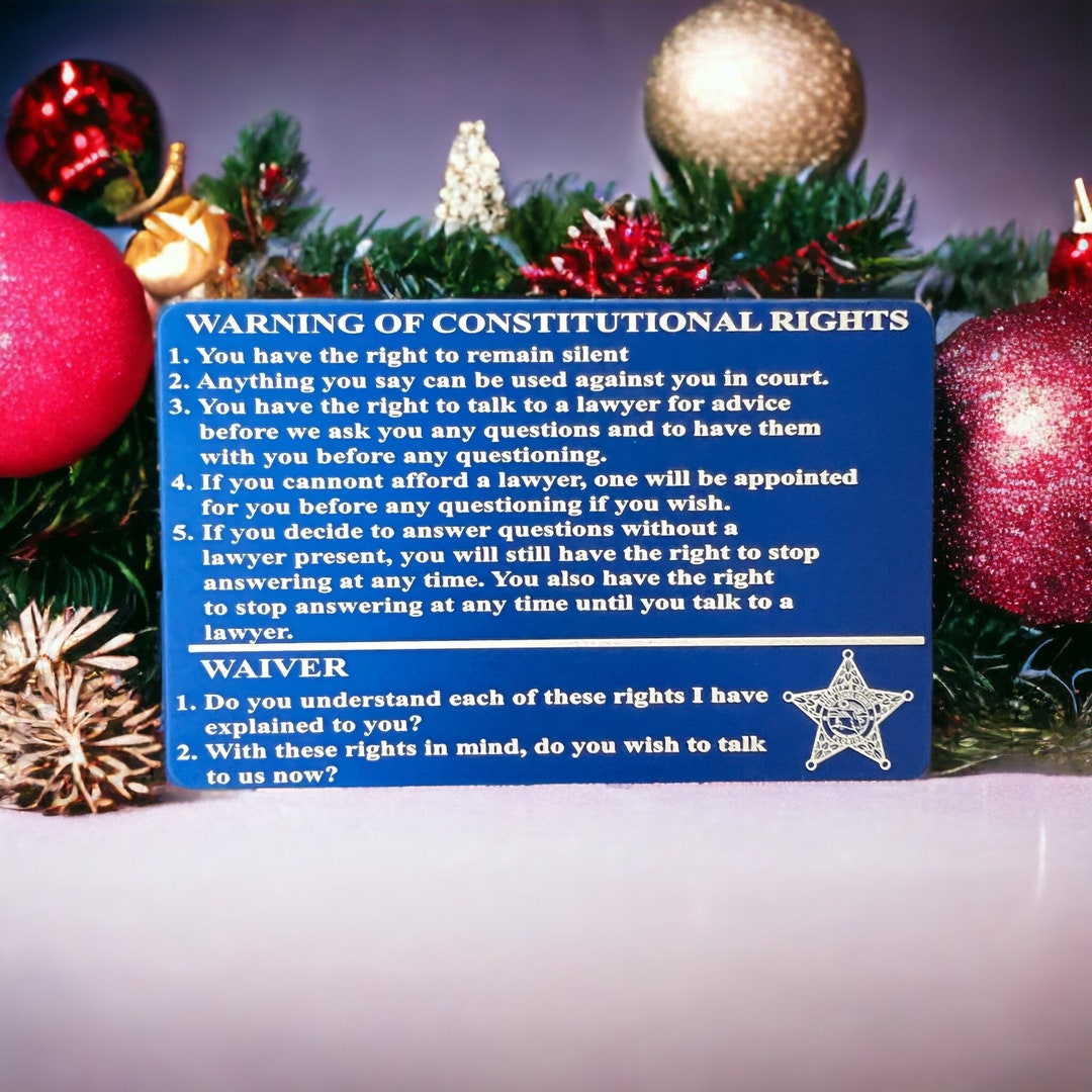 Metal Miranda Warning Cards for Law Enforcement - Etsy