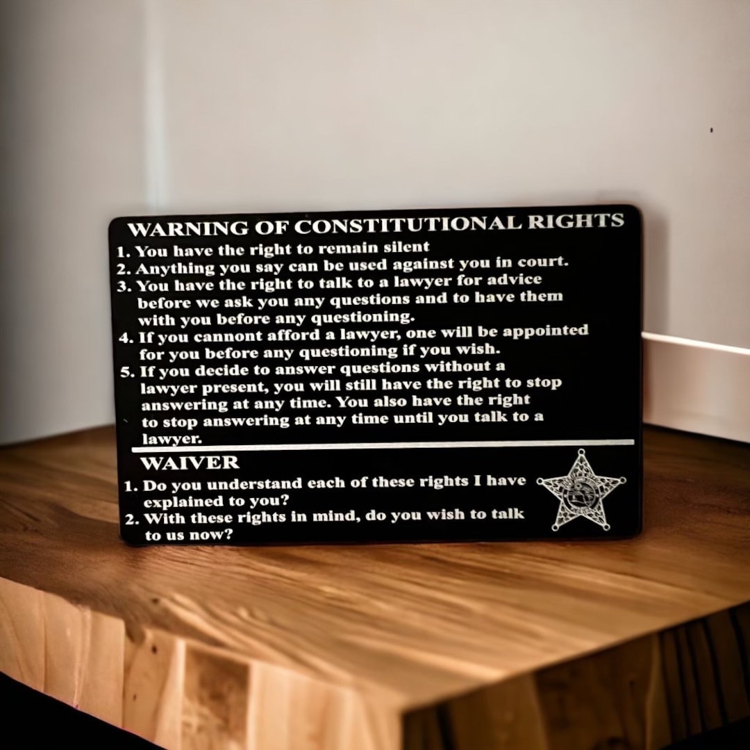 Metal Miranda Warning Cards for Law Enforcement - Etsy