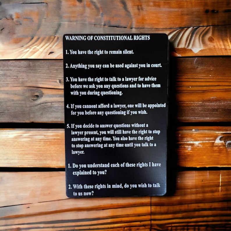 Metal Miranda Warning Cards for Law Enforcement - Etsy