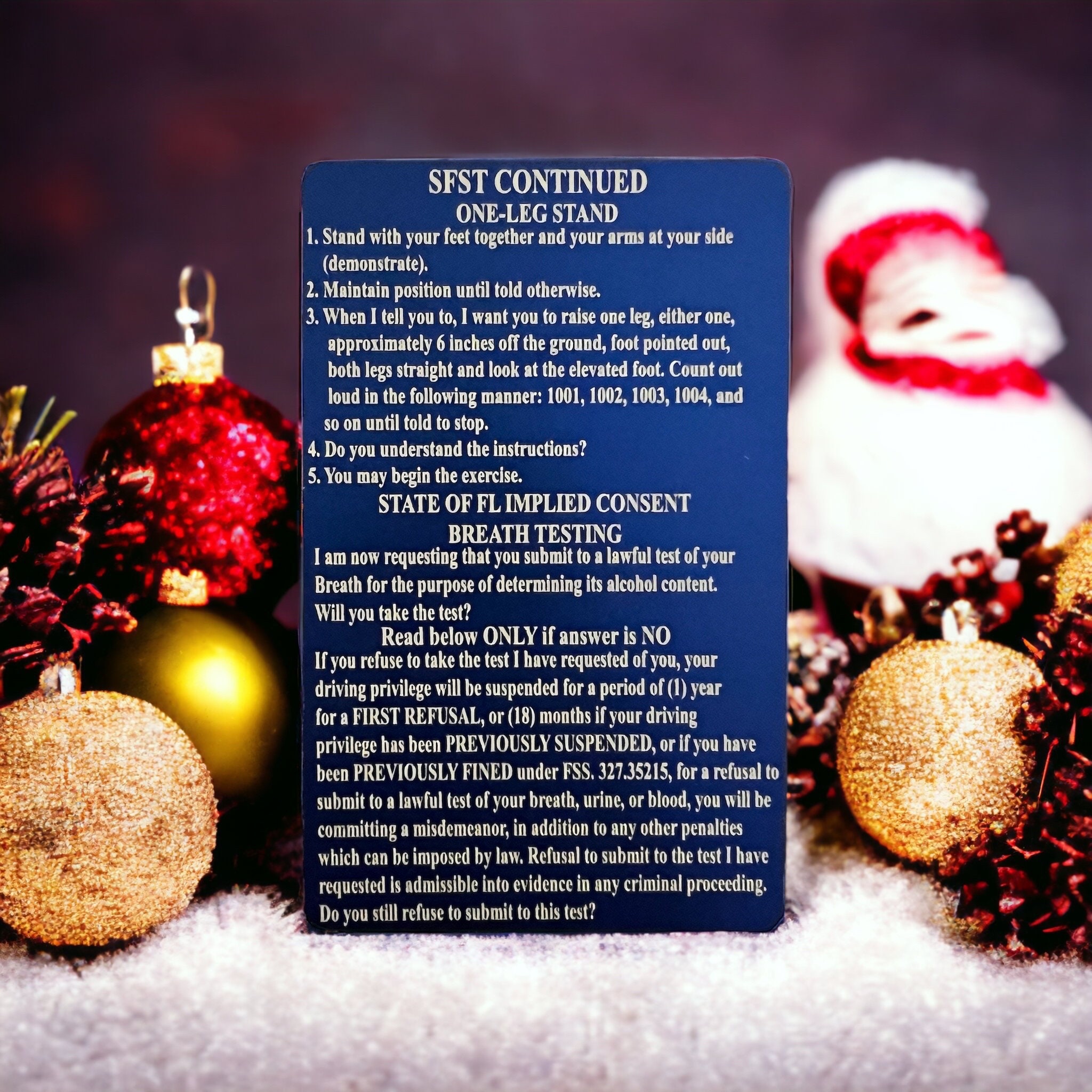 Metal SFST Card for Law Enforcement - Etsy