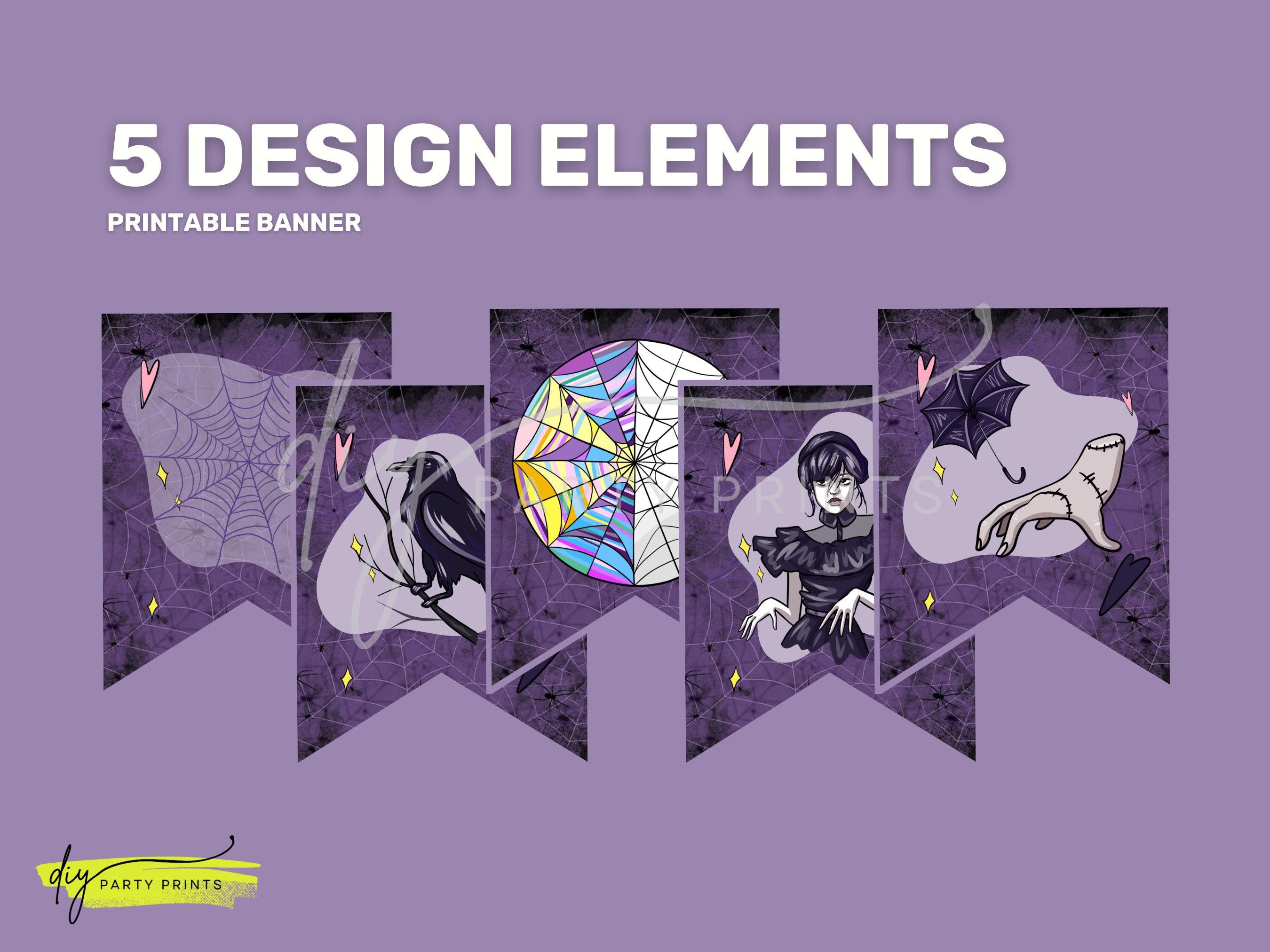 Digital Wednesday Addams Banner Birthday Party Party Decor - Etsy