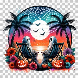 Halloween Couples Chairs Clipart, Ghost PNG, Halloween PNG, Watercolor ...