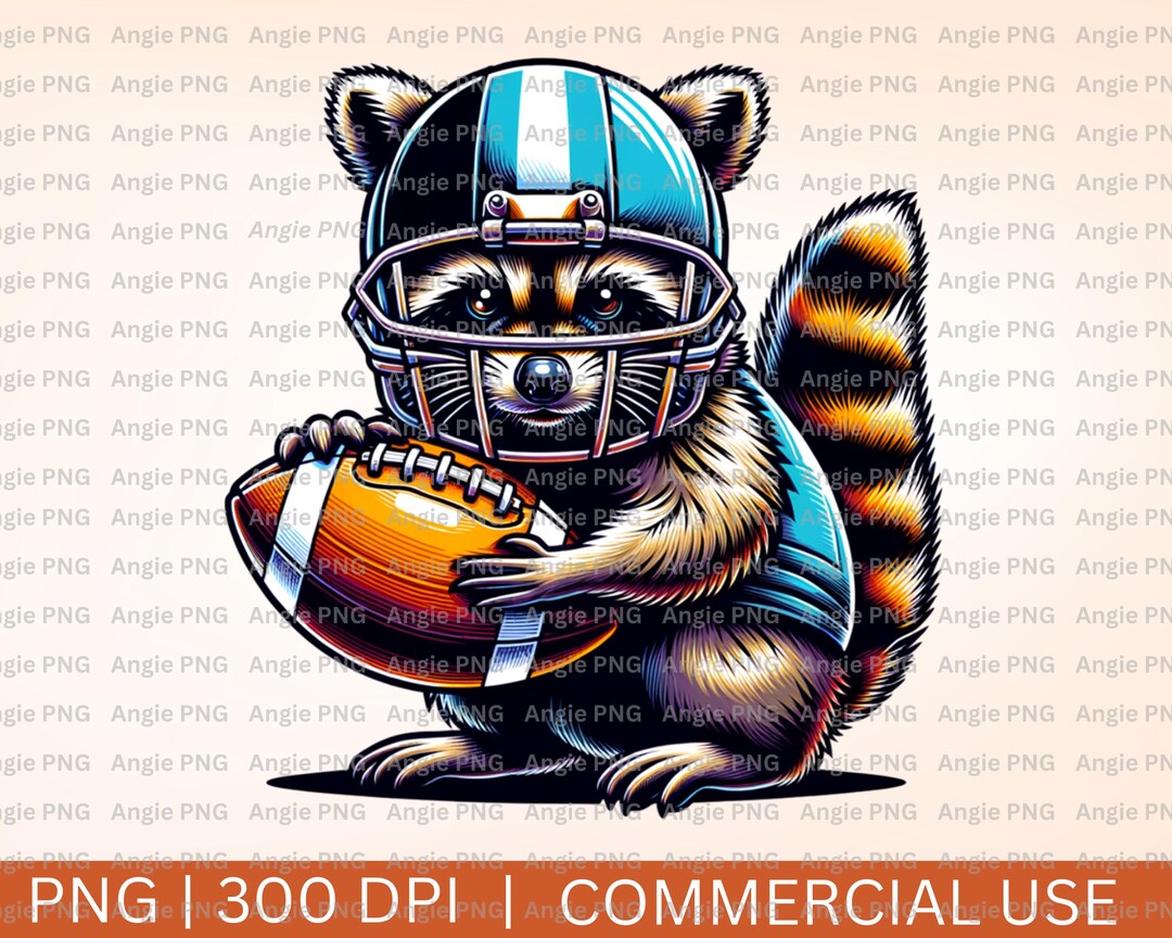 Raccoon Football Player PNG, Retro Fall Raccoon PNG, Feral PNG, Fall ...