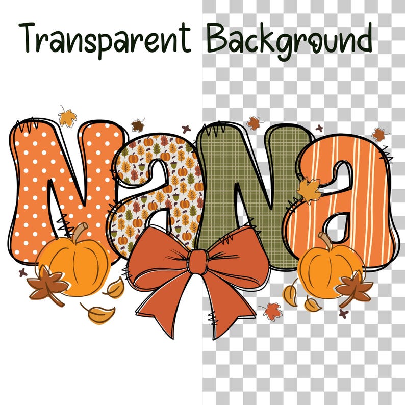 Fall Nana, Fall PNG, Nana Png, Coquette Png, Autumn PNG, Thanksgiving ...