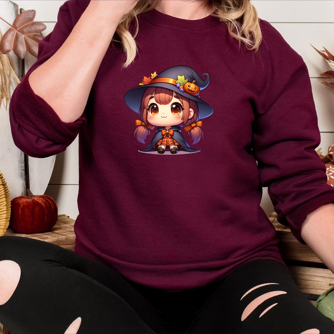 Cute Little Witch PNG Clipart Bundle, Halloween PNG, Kawaii Witch PNG ...