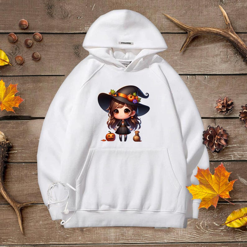 Cute Little Witch PNG Clipart Bundle, Halloween PNG, Kawaii Witch PNG ...