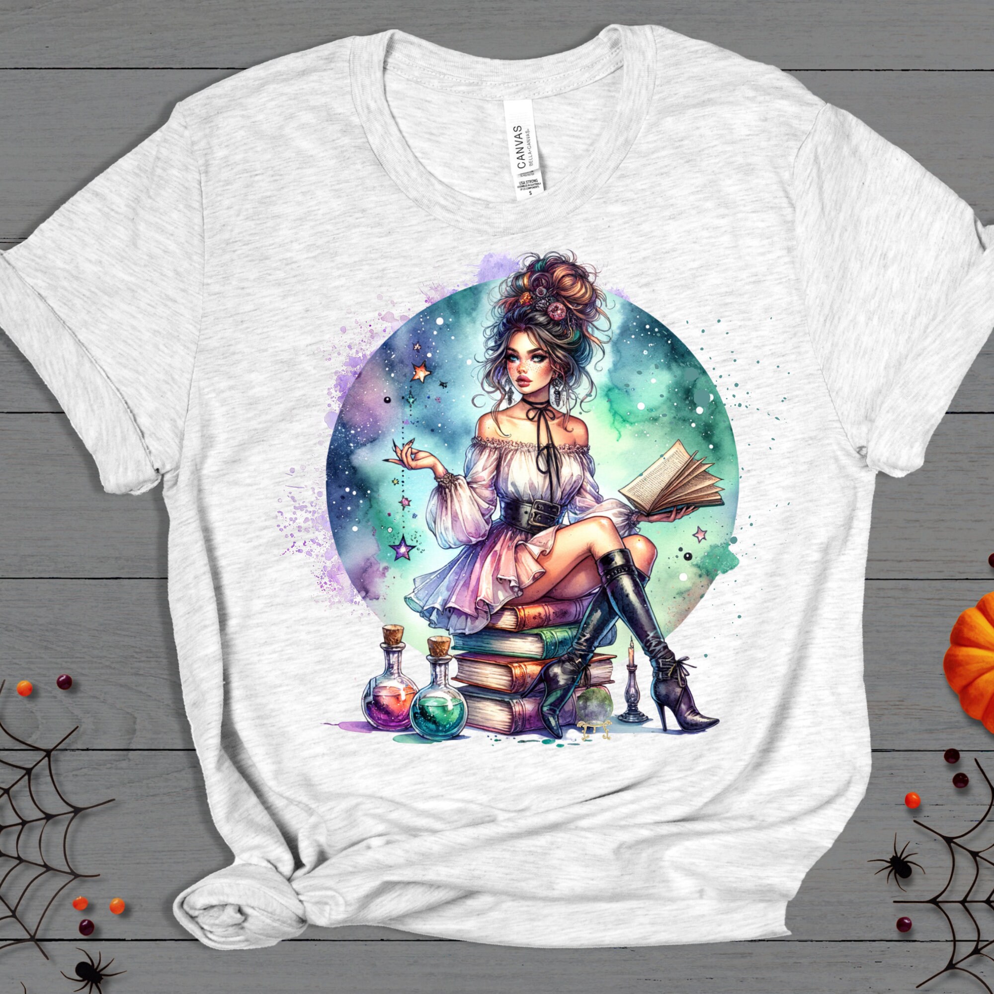 Watercolor Boho Witch PNG Bundle, Halloween PNG, Witch Clipart, Messy ...