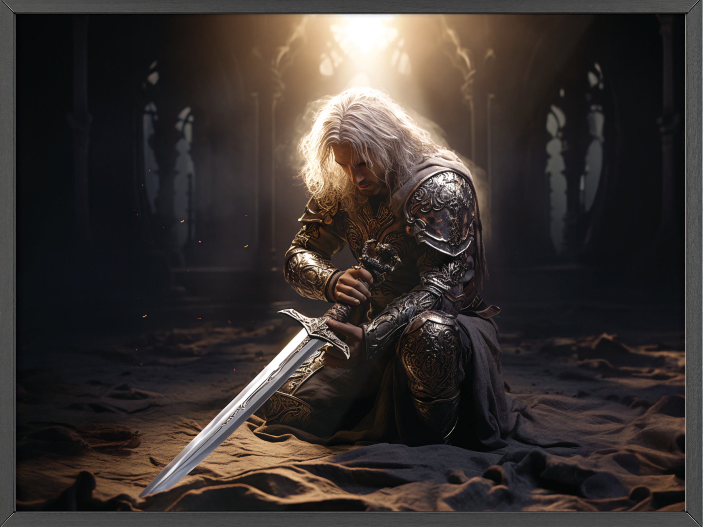 PALADIN WALL ART, Dark Fantasy Art, Gaming Posters, Unique Eye Catching ...