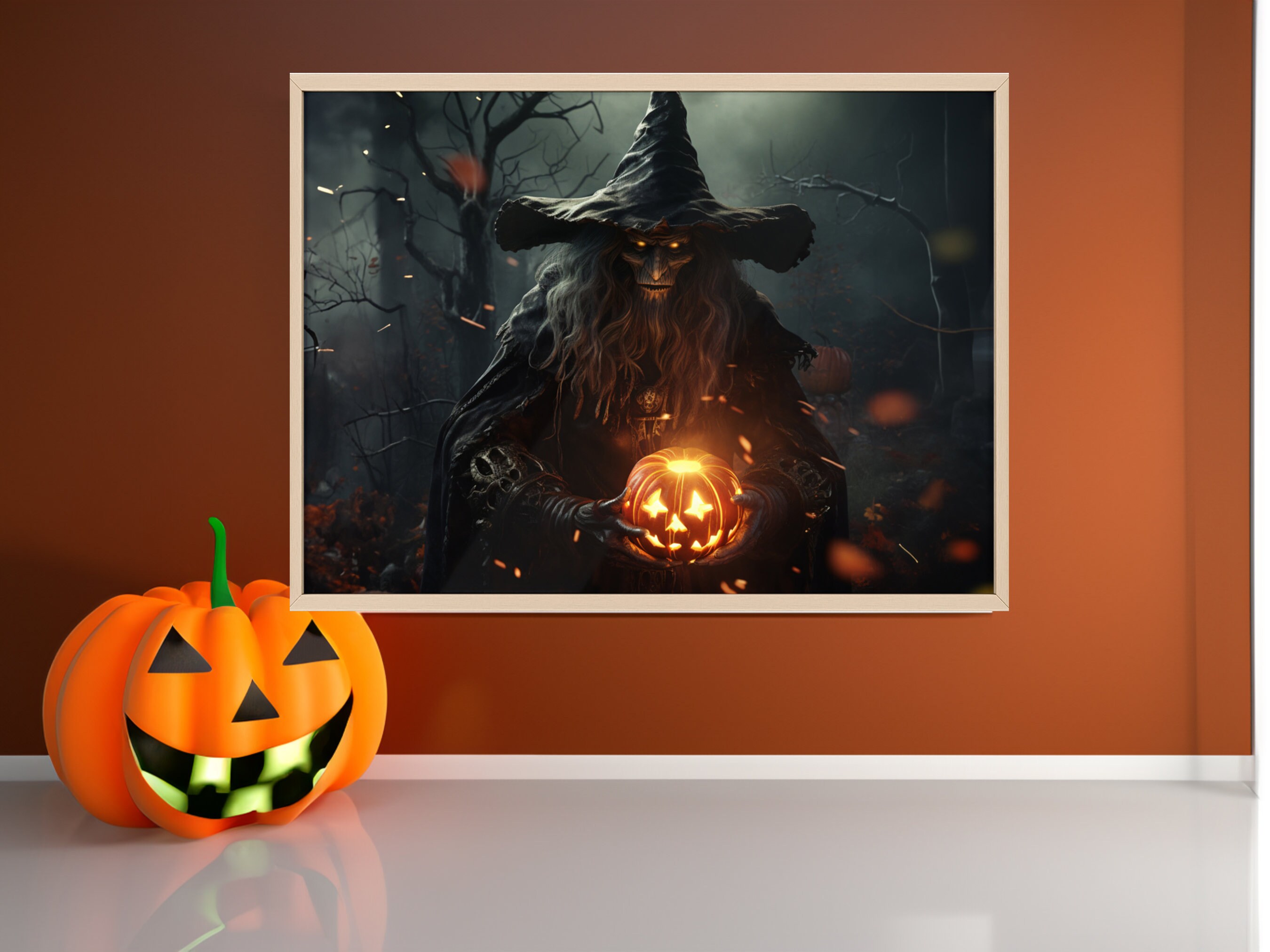Halloween Framed Wall Art,home Decor,framed Poster, Wall Art,halloween ...