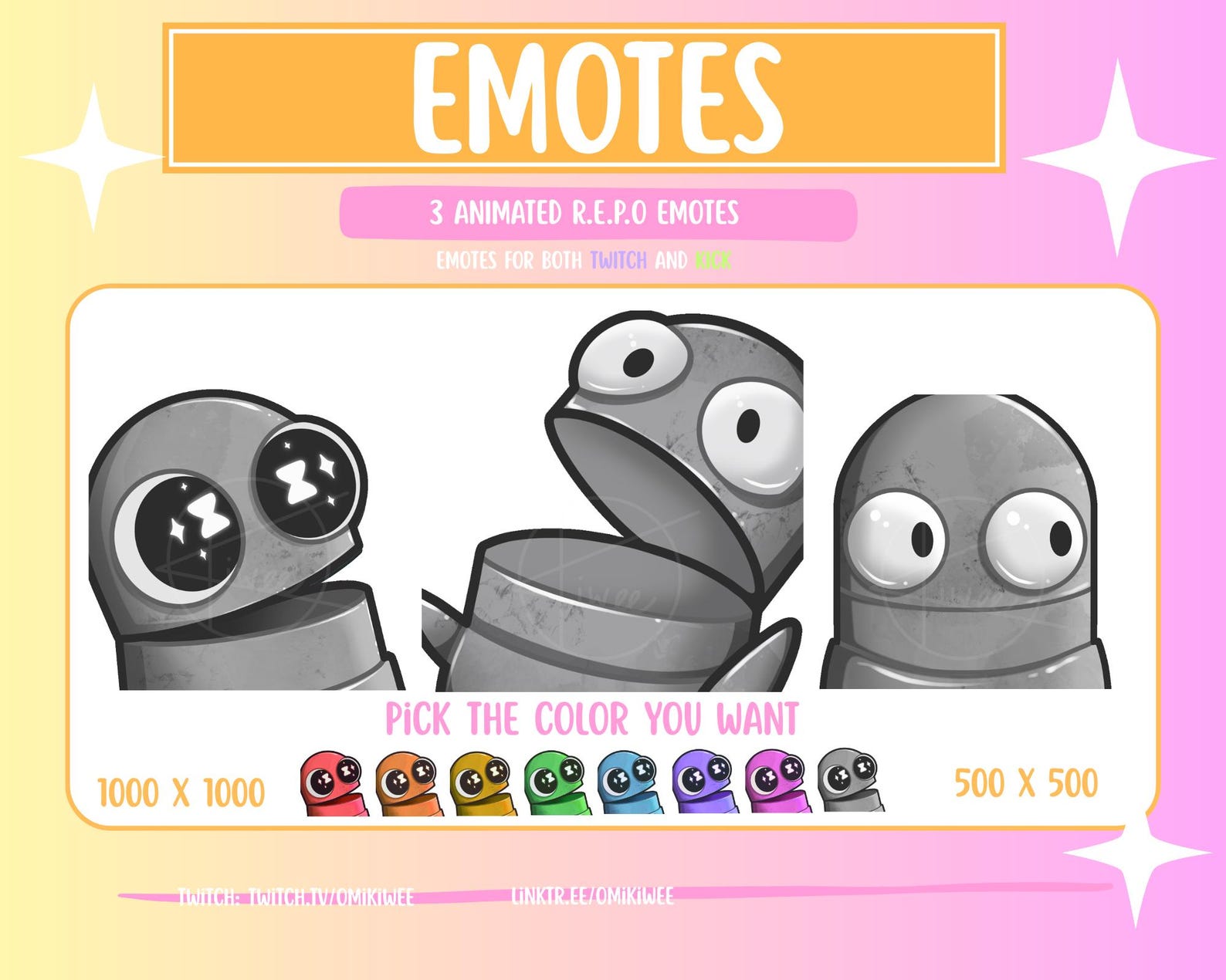 REPO Emotes Animated Emotes Twitch, Kick, Discord Emote (GRAY) - Etsy