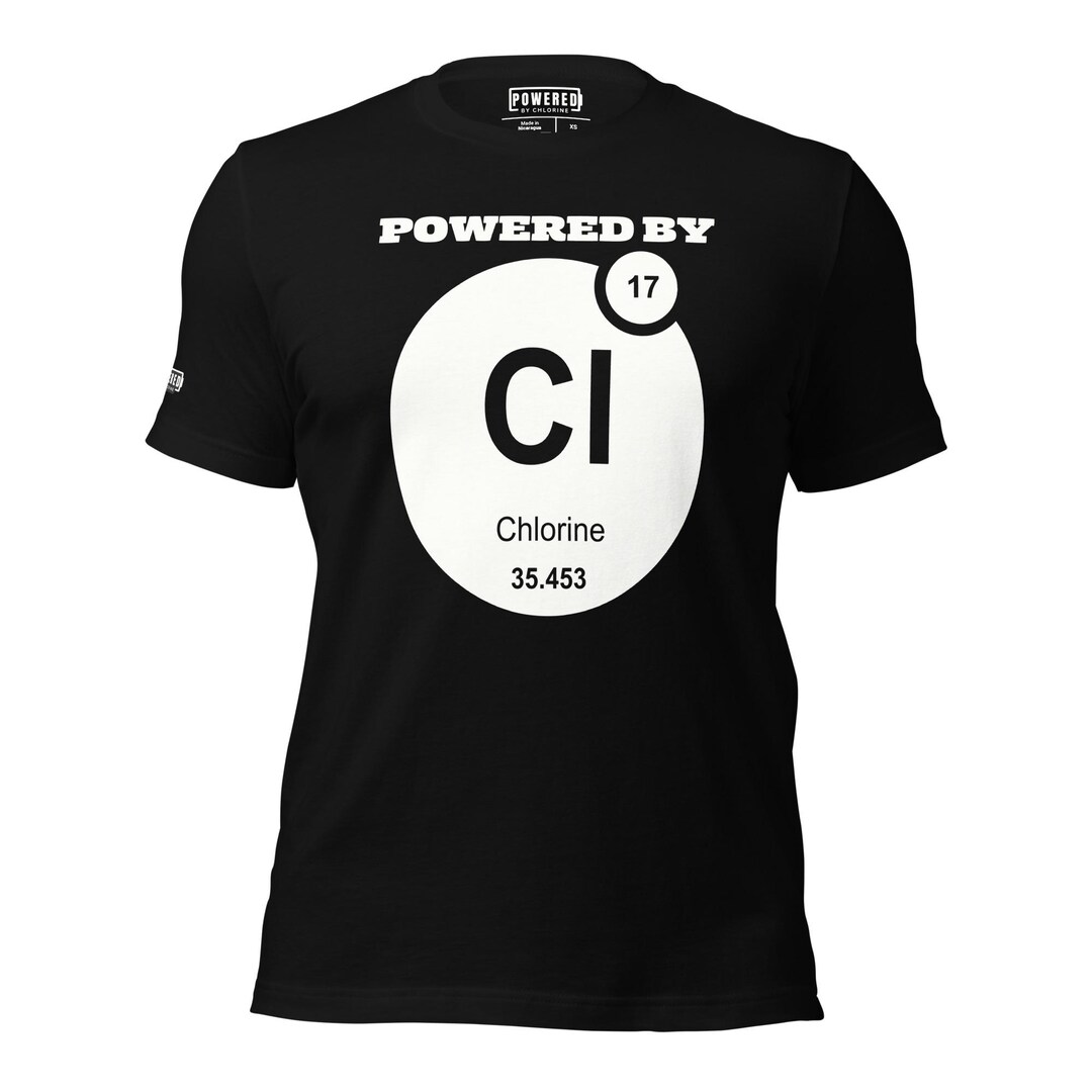 Chlorine Logo Swimmers Black T-shirt Swim Nerd Gift W Cl17 Element ...
