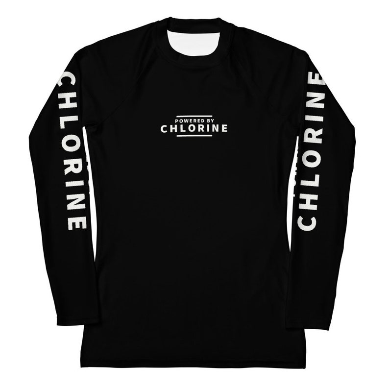 Powered by Chlorine Womens Rash Guard Sun Safe UV Protection for Girls ...