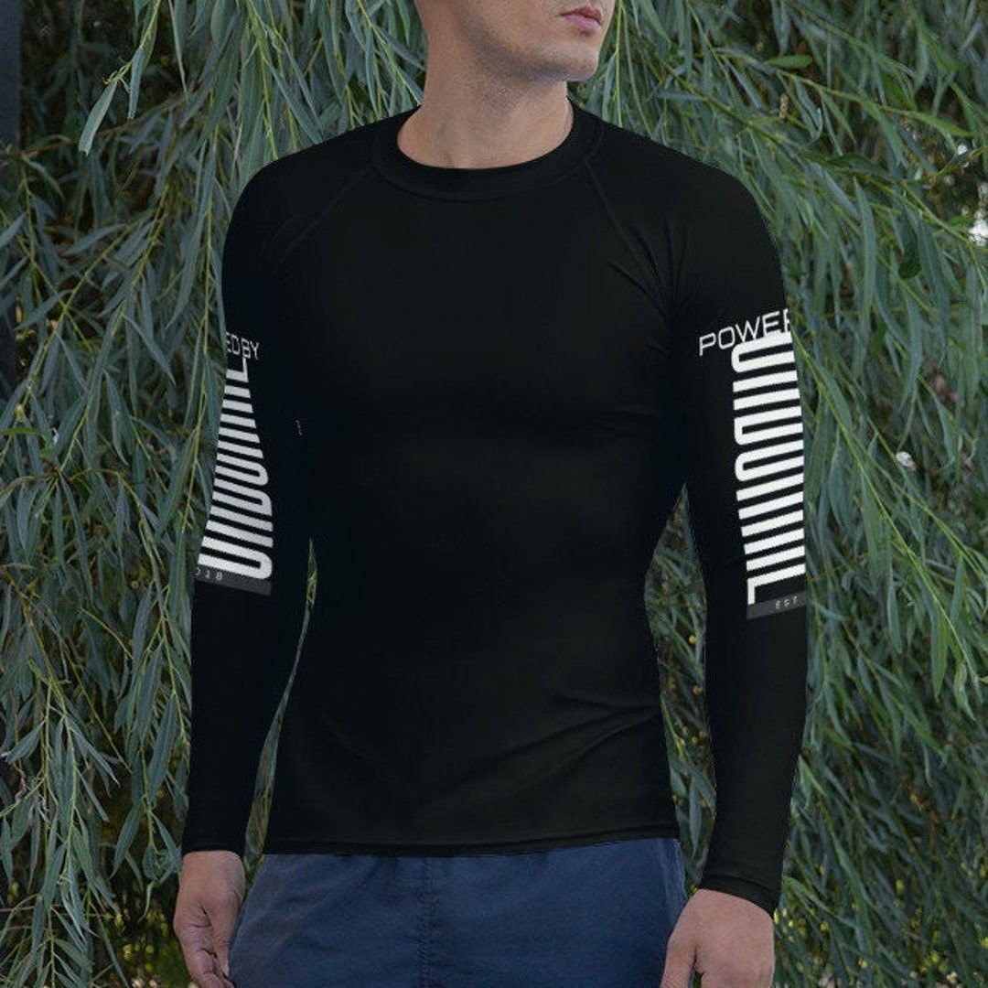 Powered by Chlorine Men's Rash Guard for Sun Safe UV Protection Outdoor ...