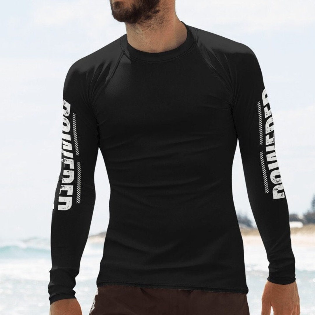 Powered by Chlorine Men's Rash Guard for Sun Safe UV Protection Outdoor ...
