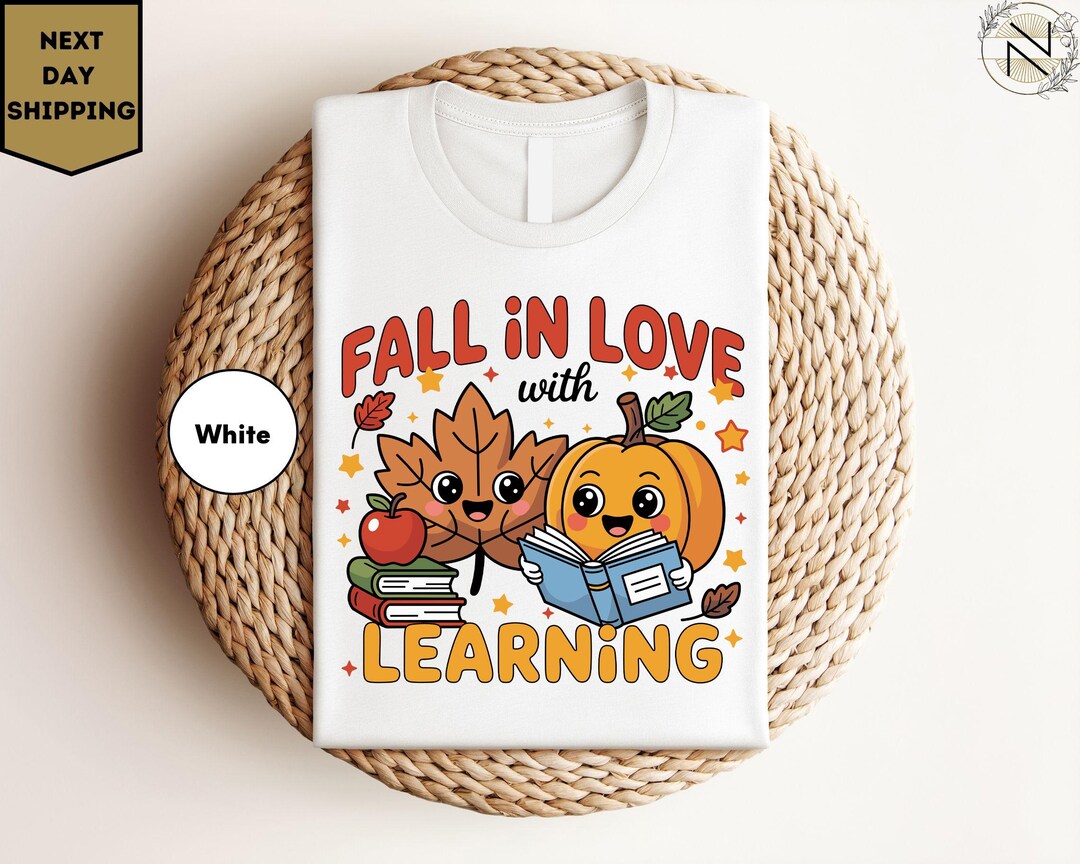 Fall Teacher Shirt, Fall in Love With Learning T-shirt, Thankful ...