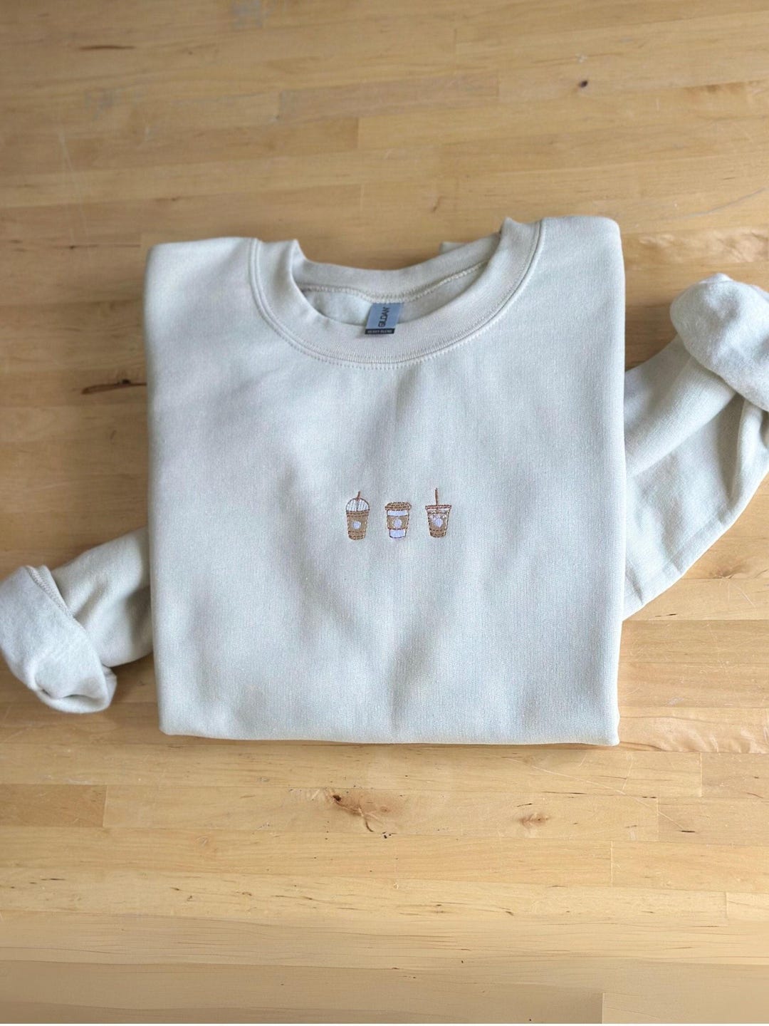 Embroidered Coffee Sweatshirt, Iced Coffee Shirt, Trendy Coffee Hoodie ...