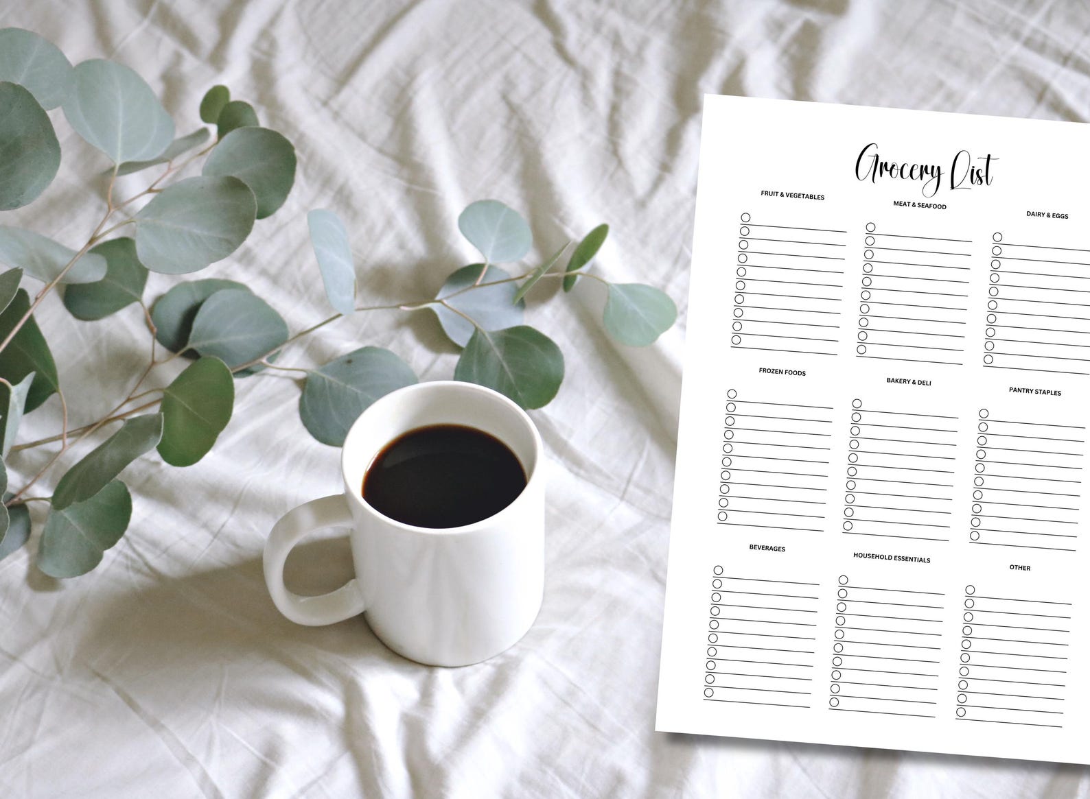 Grocery List Printable PDF Fillable Grocery Template Checklist Shopping ...