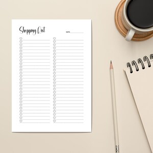 Shopping List Printable | Simple Grocery Checklist With Heart ...