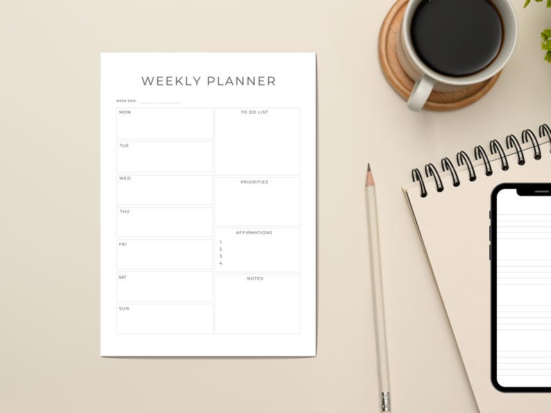 Printable Weekly Planner – Clarity Series – (A4 • US Letter • A5) - Etsy