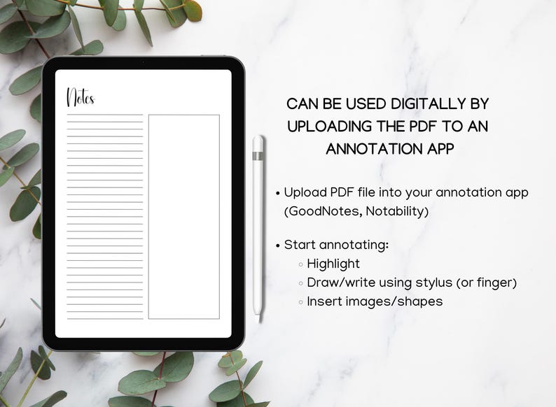 Printable Notes Template: Fillable Lined Journal Pages (A4, A5, US ...