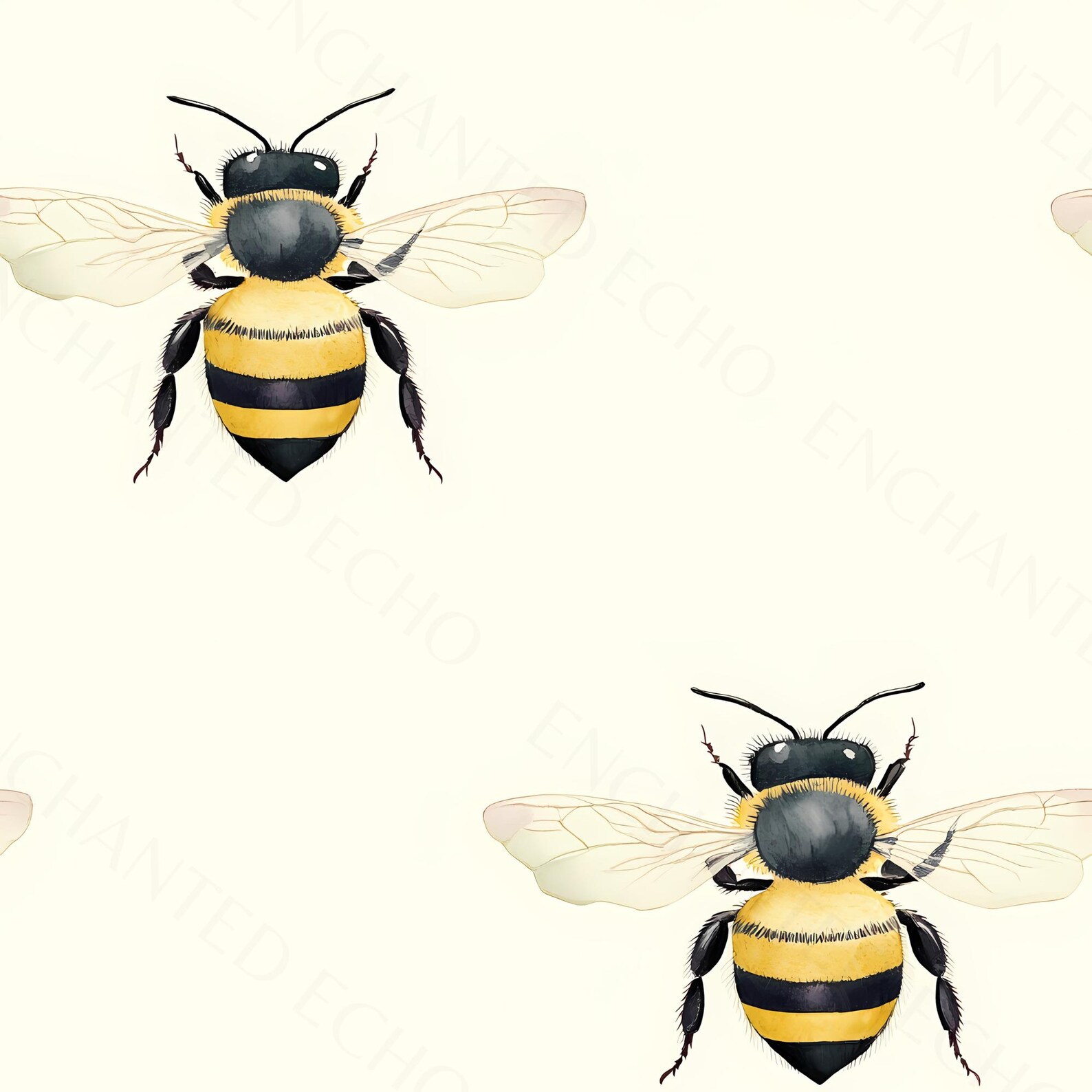 Seamless Bee Pattern Simple Bees JPG Pattern Bumblebee Seamless Design ...
