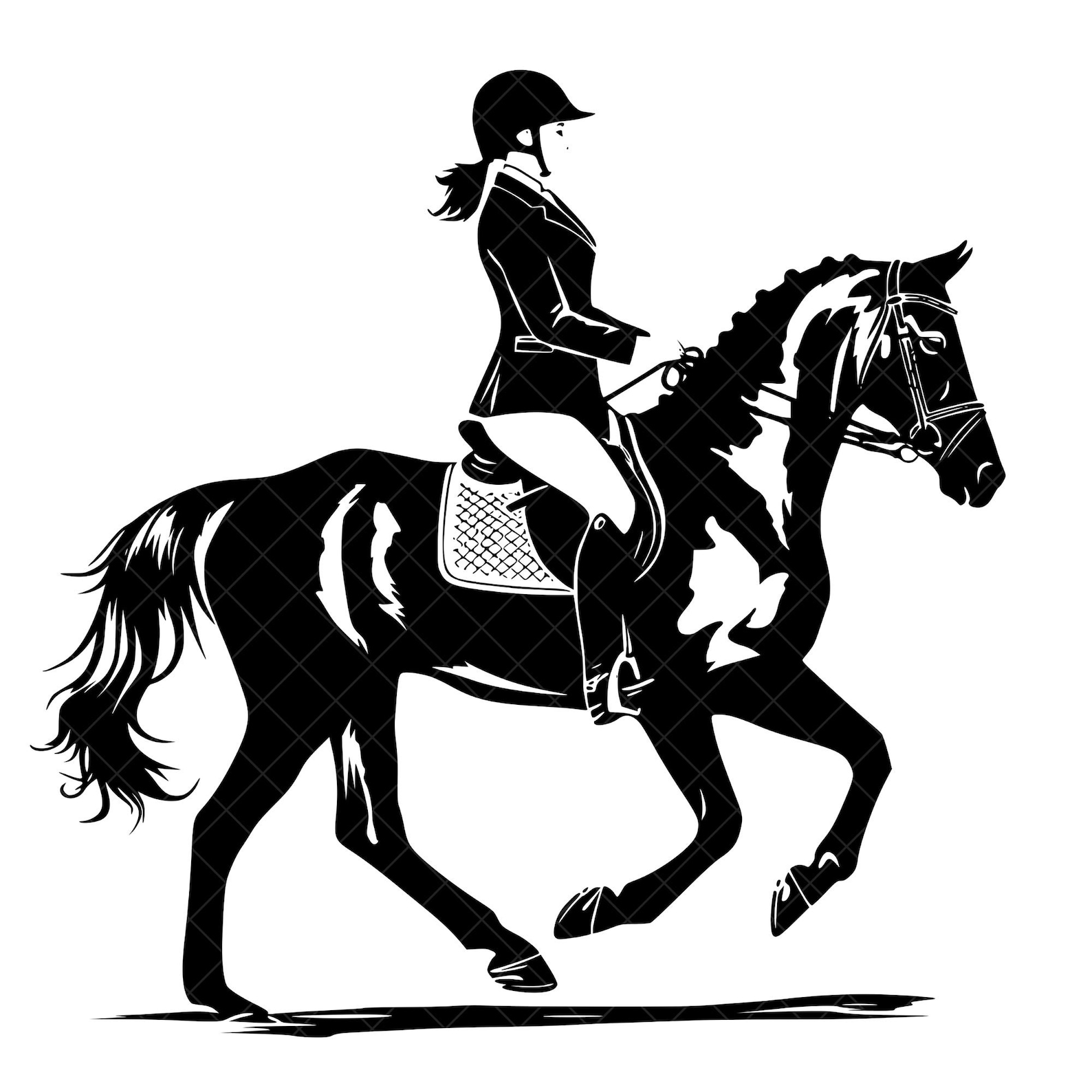 Show Horse Silhouette SVG PNG Equestrian Clipart Equestrian Svg Rodeo ...