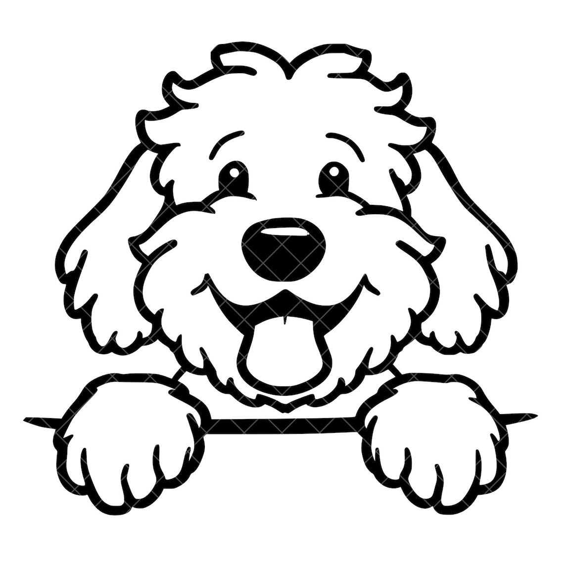 Peeking Goldendoodle Dog SVG + PNG Set – Golden Doodle Clipart ...