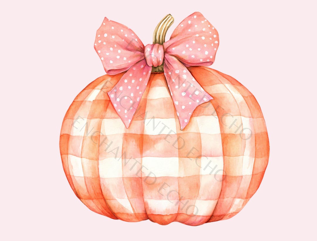 Pink Plaid Pumpkin Png, Cute Pink Pumpkin Fall Png, Fall Girly Pumpkin ...